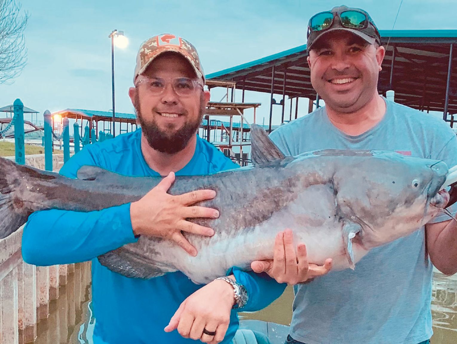 Blue catfish, Eagle Mountain Lake 53.07 lbs and 45”long