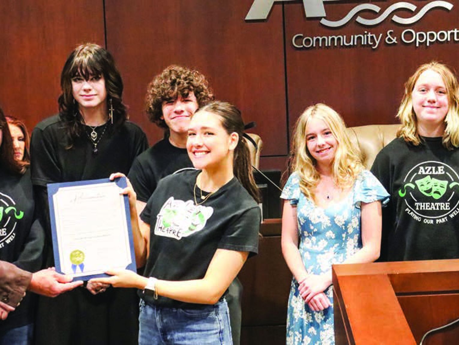 Young Azle thespians appear at city hall
