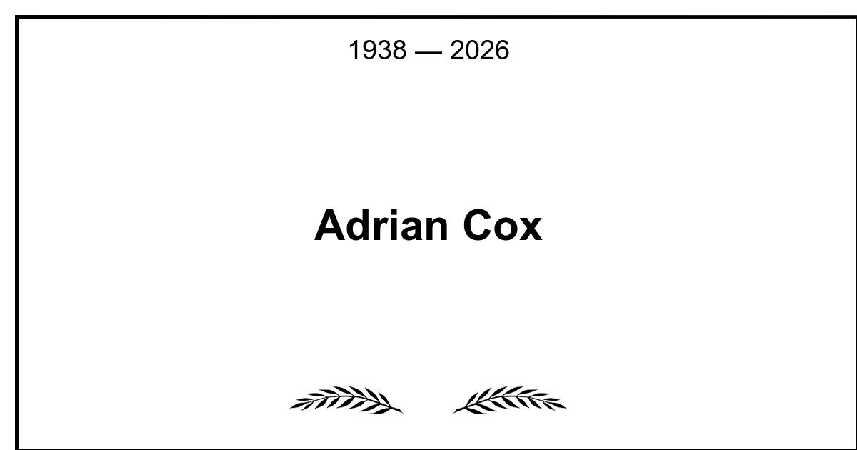 Obituary: Adrian Cox