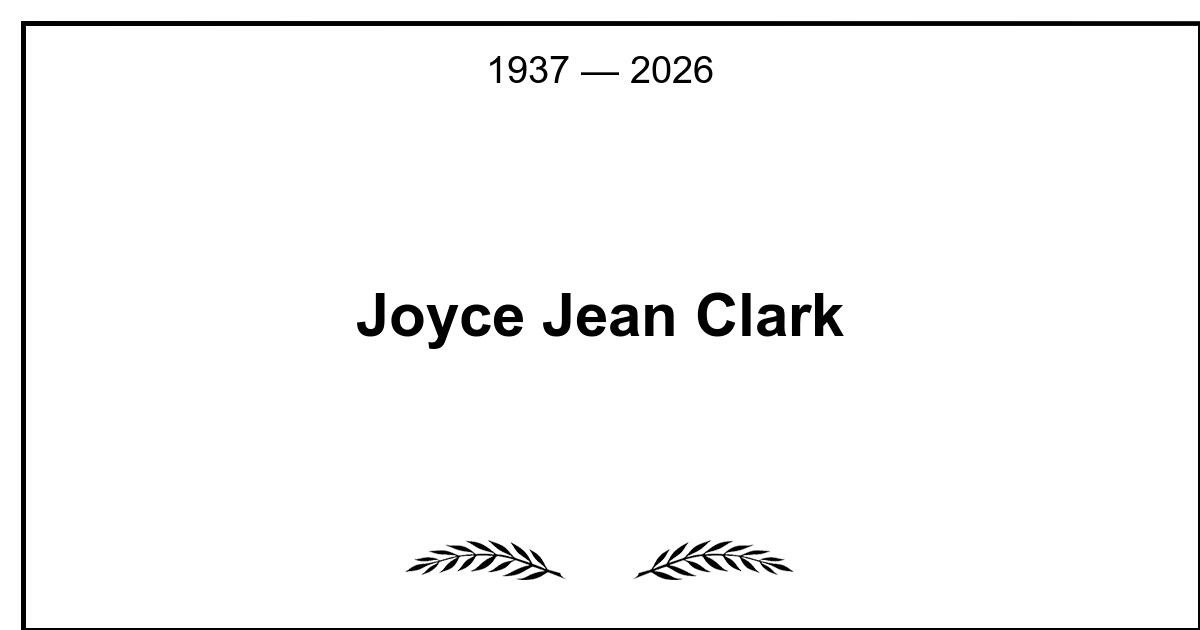 Obituary: Joyce Jean Clark