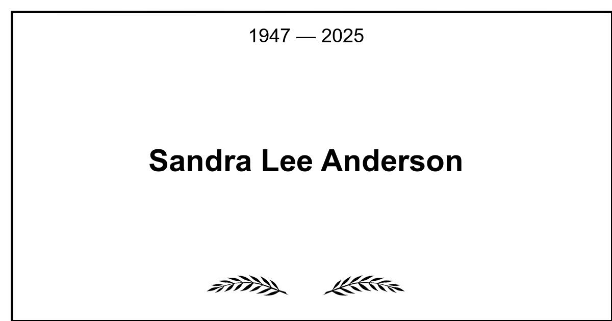 Obituary: Sandra Lee Anderson