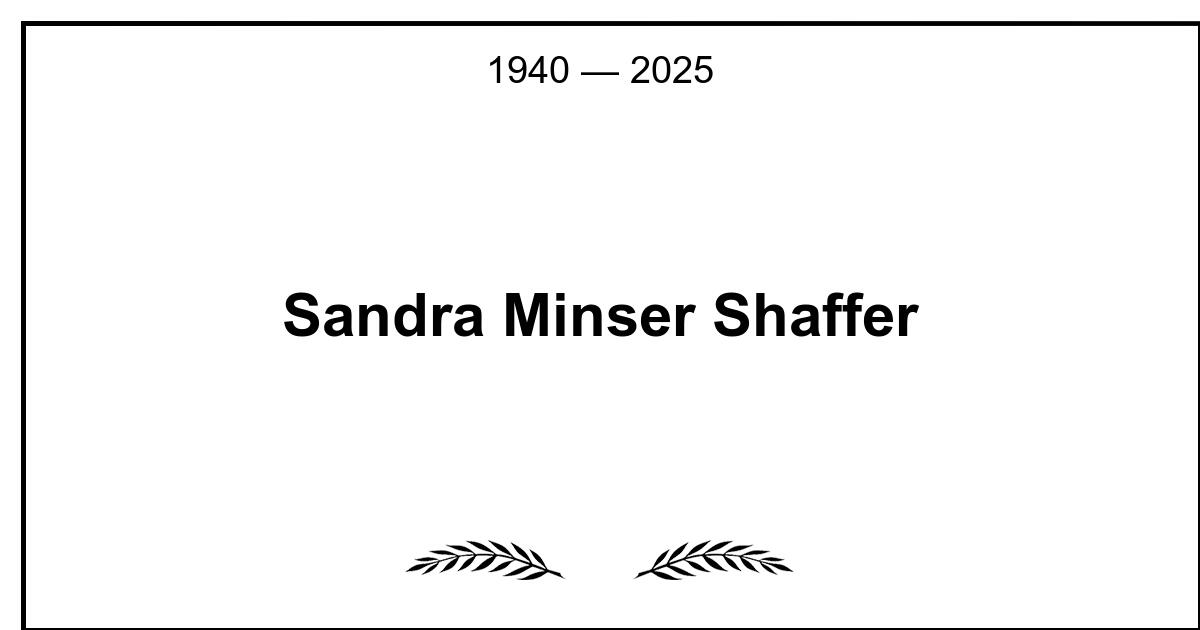 Obituary: Sandra Minser Shaffer